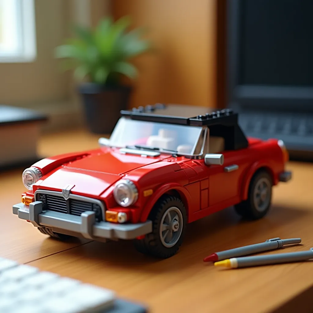 Brick Brick Classic Convertible Car model: detailed DIY creation ...