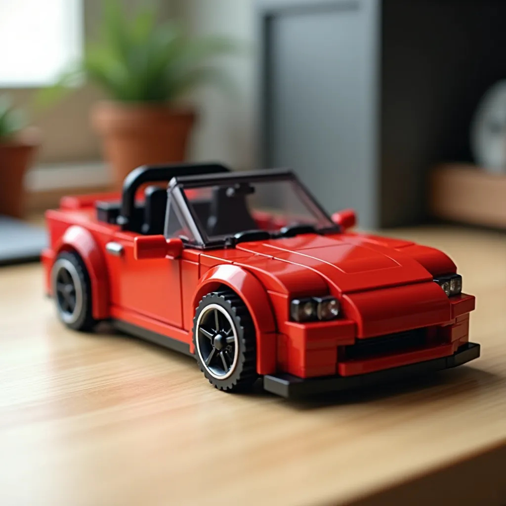 Brick Red Sports Car Brick Model model: detailed DIY creation | BrickCenter