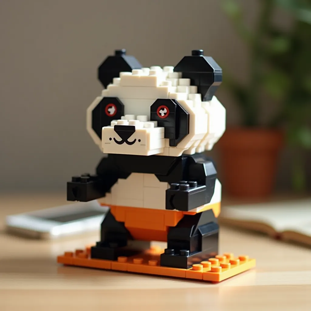 Brick Brick Panda Figure model: detailed DIY creation | BrickCenter