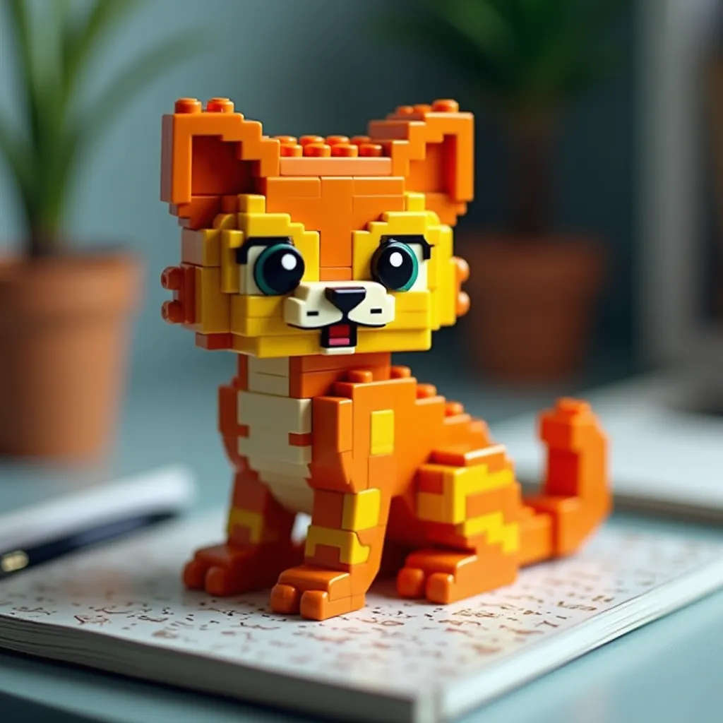 Brick Brick Cute Cat Model model: detailed DIY creation | BrickCenter