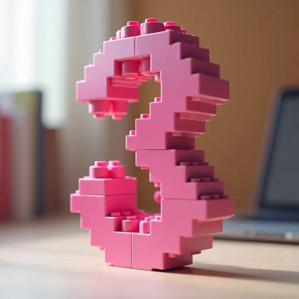 Brick Custom Pink Brick Number 3 model: detailed DIY creation | BrickCenter