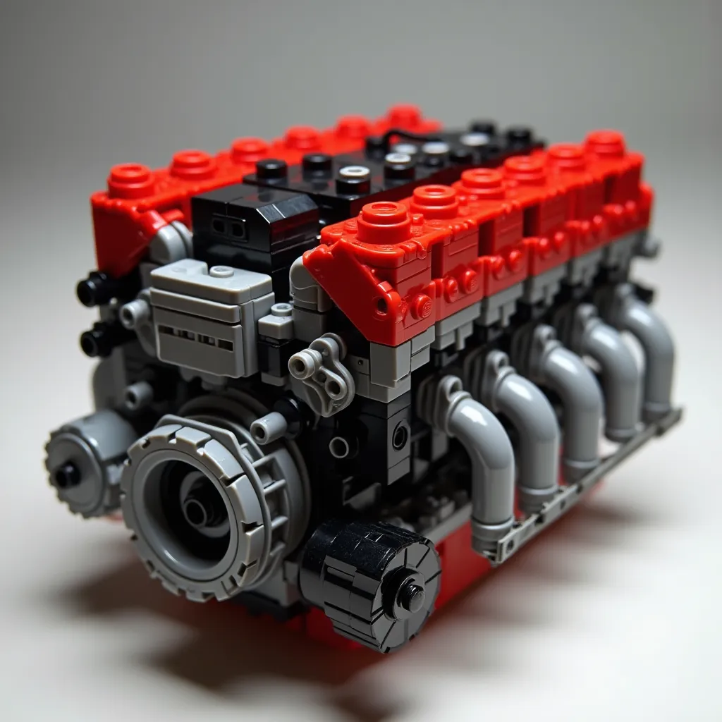 Brick Brick V8 Engine Model model: detailed DIY creation | BrickCenter