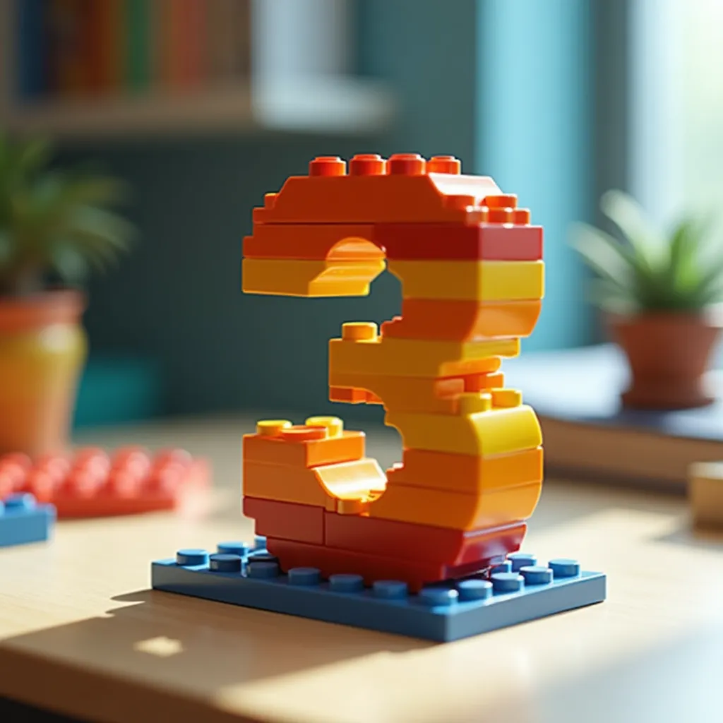 Brick Brick Number 3 Set model: detailed DIY creation | BrickCenter