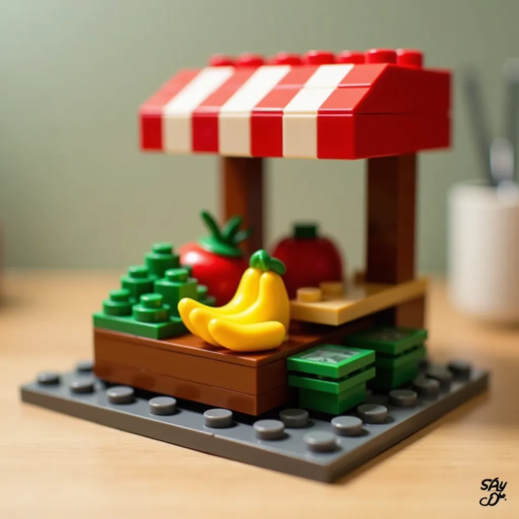 Brick Brick Fruit Market Stand model: detailed DIY creation | BrickCenter