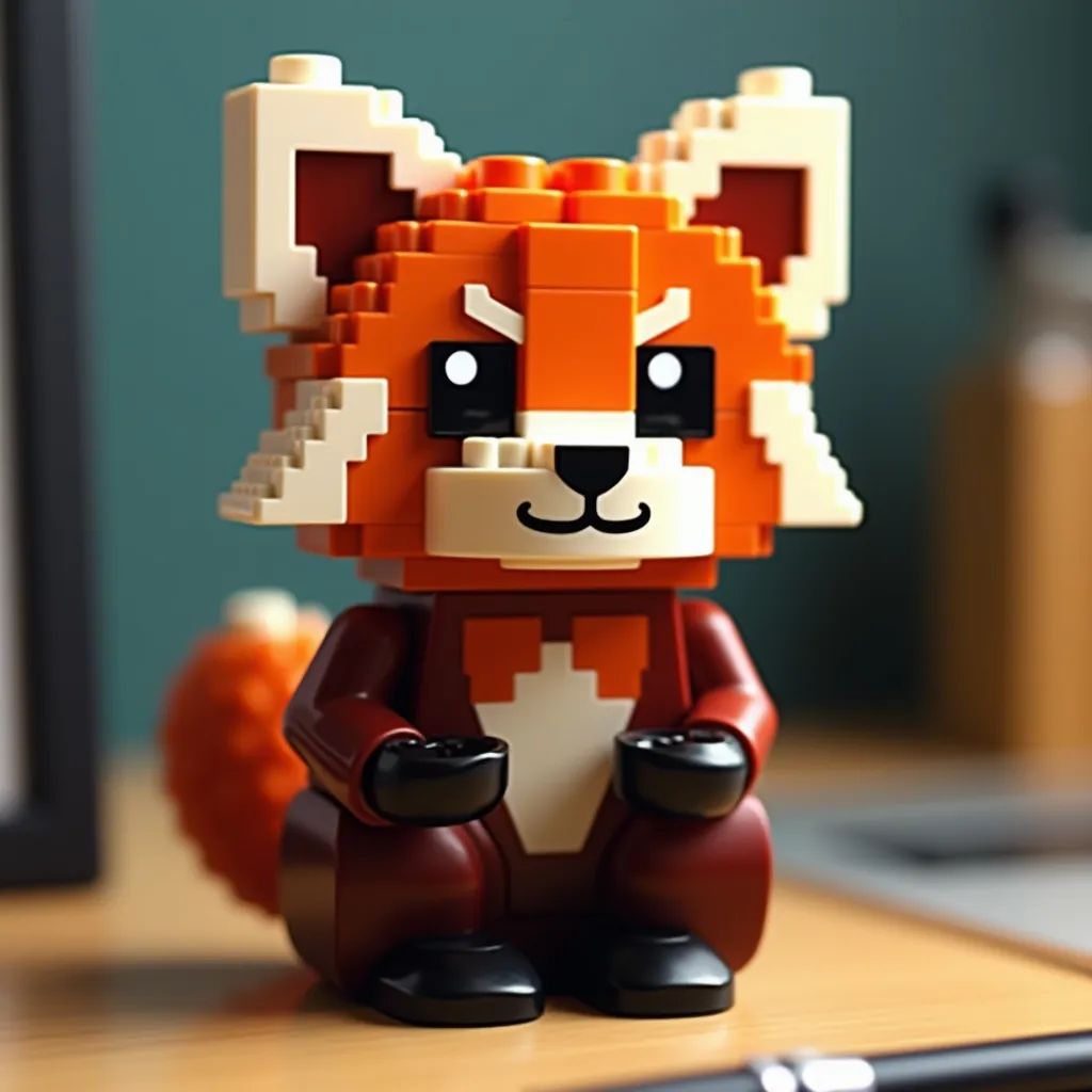Brick Red Panda Brick Figure model: detailed DIY creation | BrickCenter