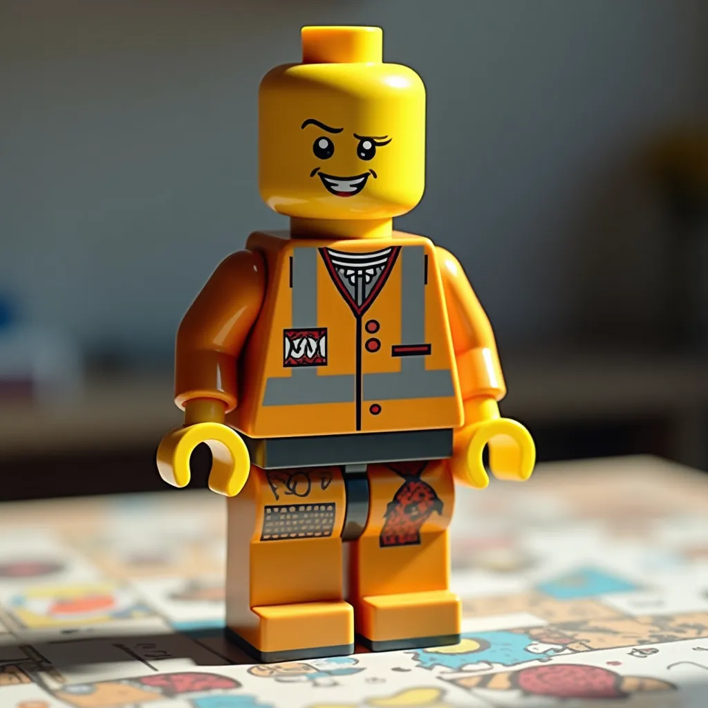 Brick Custom Brick Minifigure - Construction Worker model: detailed DIY ...