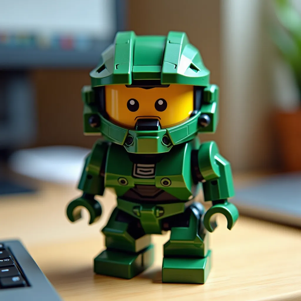 Brick Green Halo-Style Brick Figure model: detailed DIY creation ...