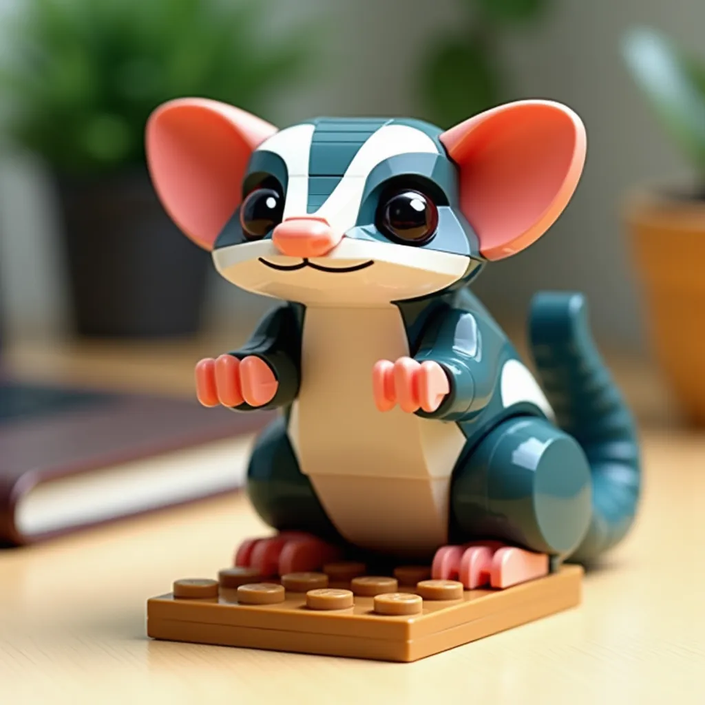 Brick Cute Sugar Glider Building Block model: detailed DIY creation ...